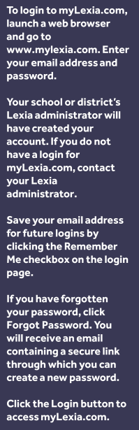 Logging in to myLexia